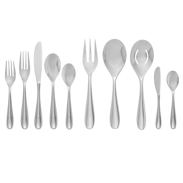 Nambé Paige 45 Piece 18 10 Stainless Steel Flatware Set Service For 4